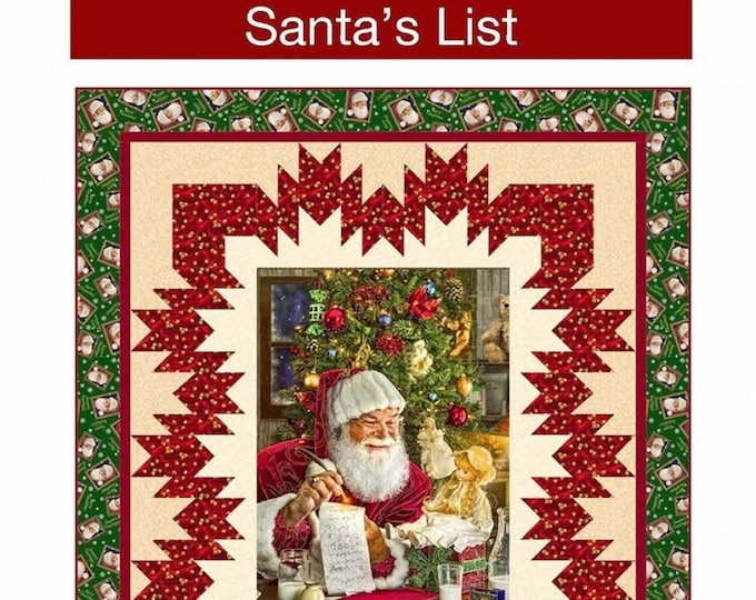 Santa's List Panel Frame Quilt Pattern, Pine Tree Country Quilts PT1698 ...