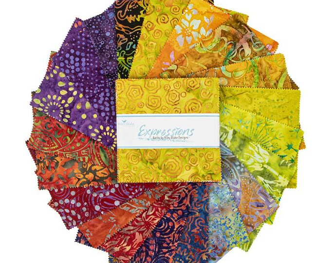 Carnival Batik 5" Stacker Charm Pack Fabric, Riley Blake 5-CARNVL-42 ...