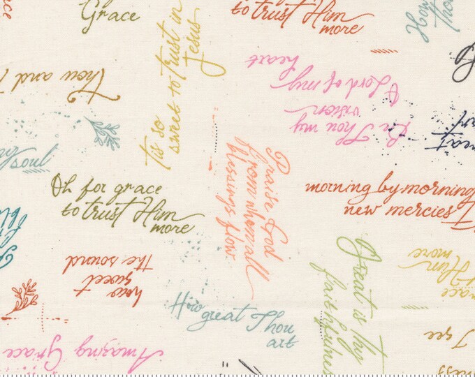 Songbook A New Page Text Fabric, Moda 45554 11, Christian Religious ...