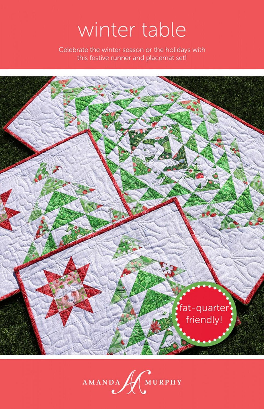 Winter Table Runner and Place Mats Quilt Pattern, Amanda Murphy Designs ...
