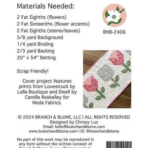 Posy Patrol Table Runner Quilt Pattern, Branch and Blume BNB2406 ...