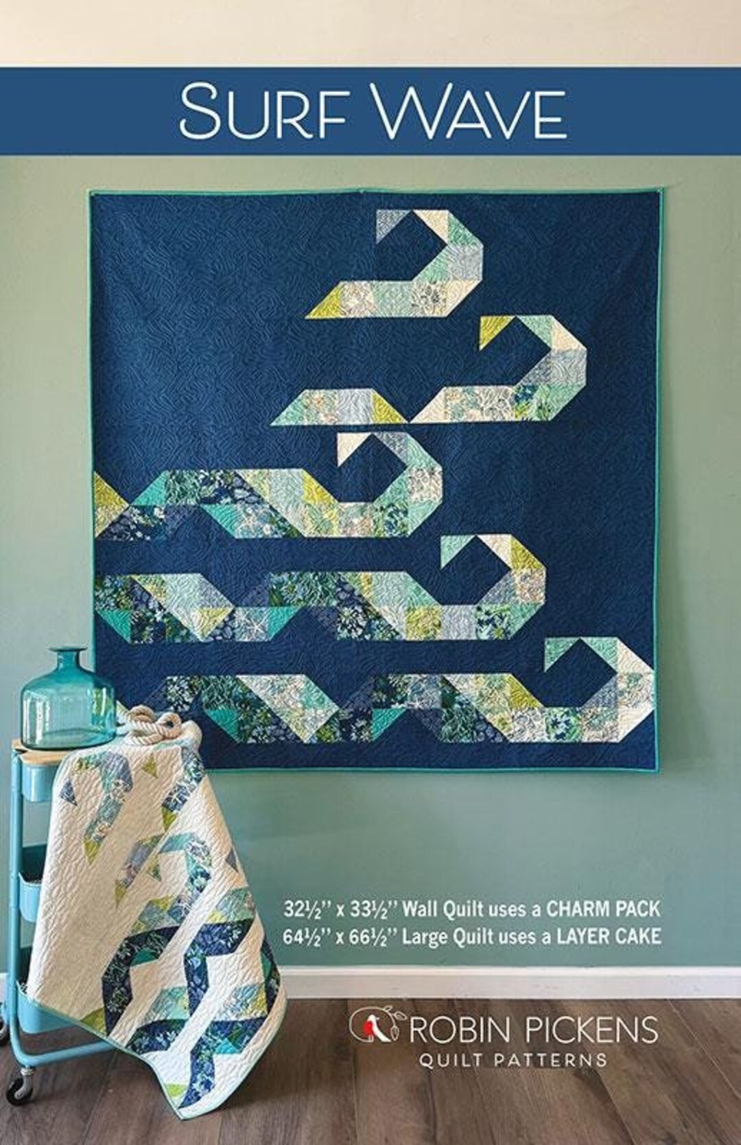 Surf Wave Quilt Pattern, Robin Pickens RPQP-SW160, Layer Cake Charm ...