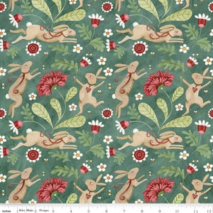 Hop Hop Hooray 5 Stacker, Riley Blake 5-14270-42, Folk Art Bunny Floral ...