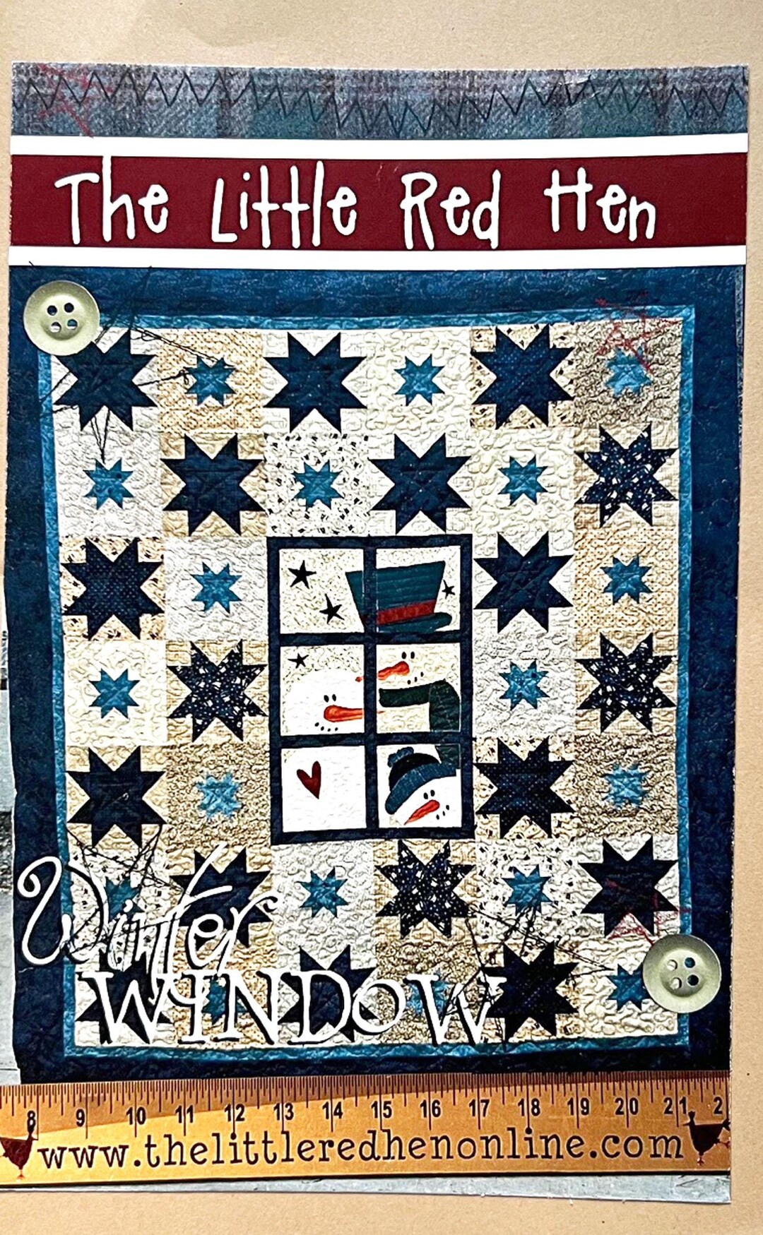 Winter Window Quilt Pattern, the Little Red Hen LRH8500, Snowman Throw ...