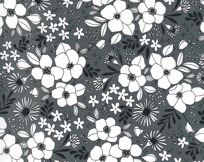 Blue White Floral Fabric, Summer Breeze, Moda 32592 11, One 1 Yard Cut ...