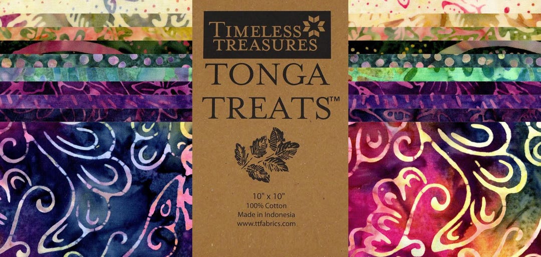 Tonga Sunset Batik 10" Squares, Timeless Treasures Treat-square42 ...
