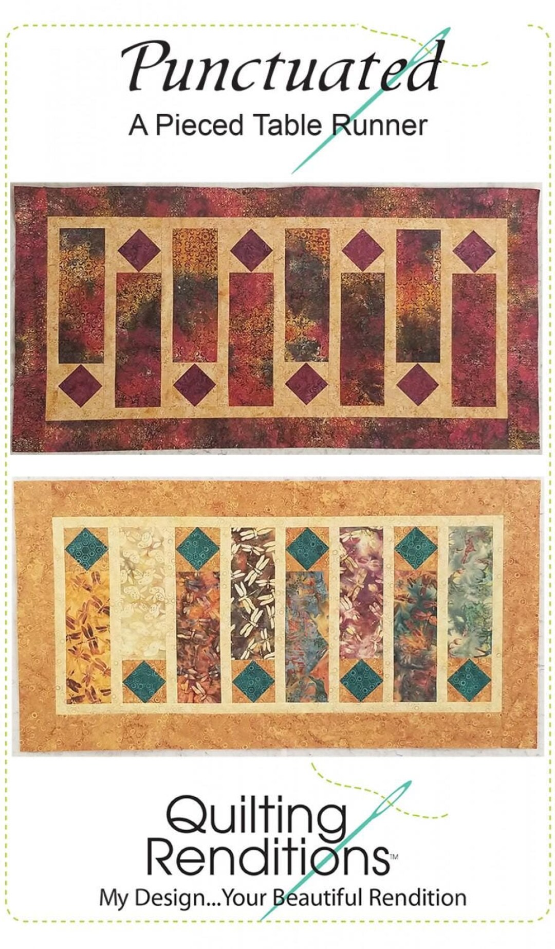 Punctuated Table Runner Quilt Pattern, Quilting Renditions QR1244, Fat ...