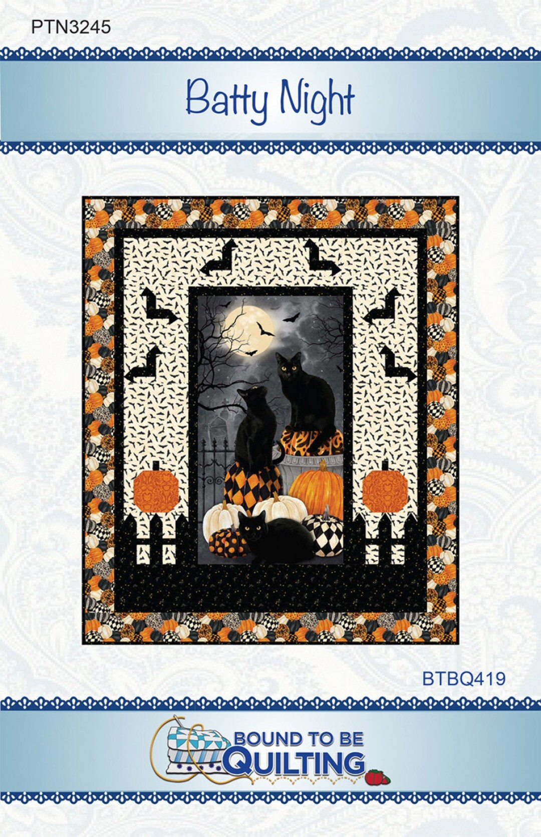 Batty Night Quilt Pattern, Bound to Be Quilting PTN3245 BTBQ419, 24 ...