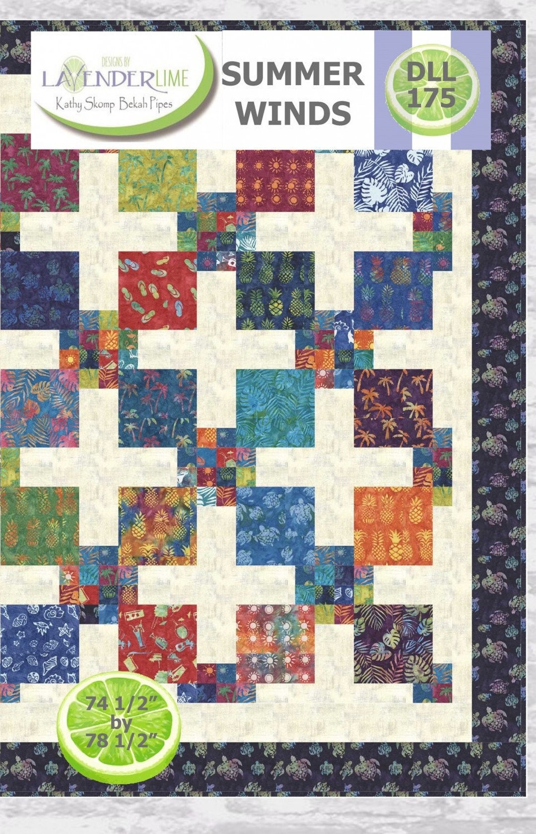 Summer Winds Quilt Pattern, Designs by Lavender Lime DLL175, Layer Cake ...