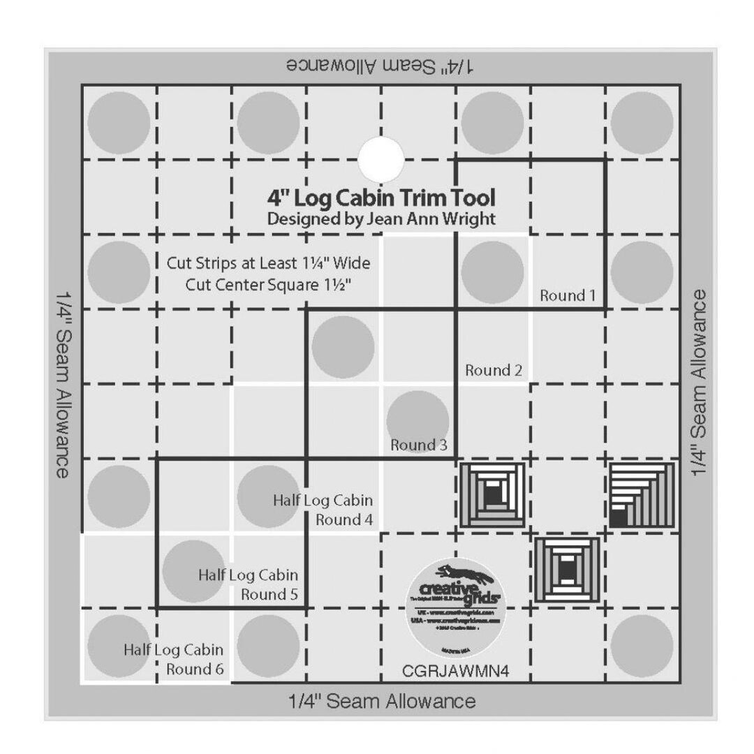 Log Cabin 4" Trim Tool, Creative Grids CGRJAWMN4, Log Cabin Half Log ...