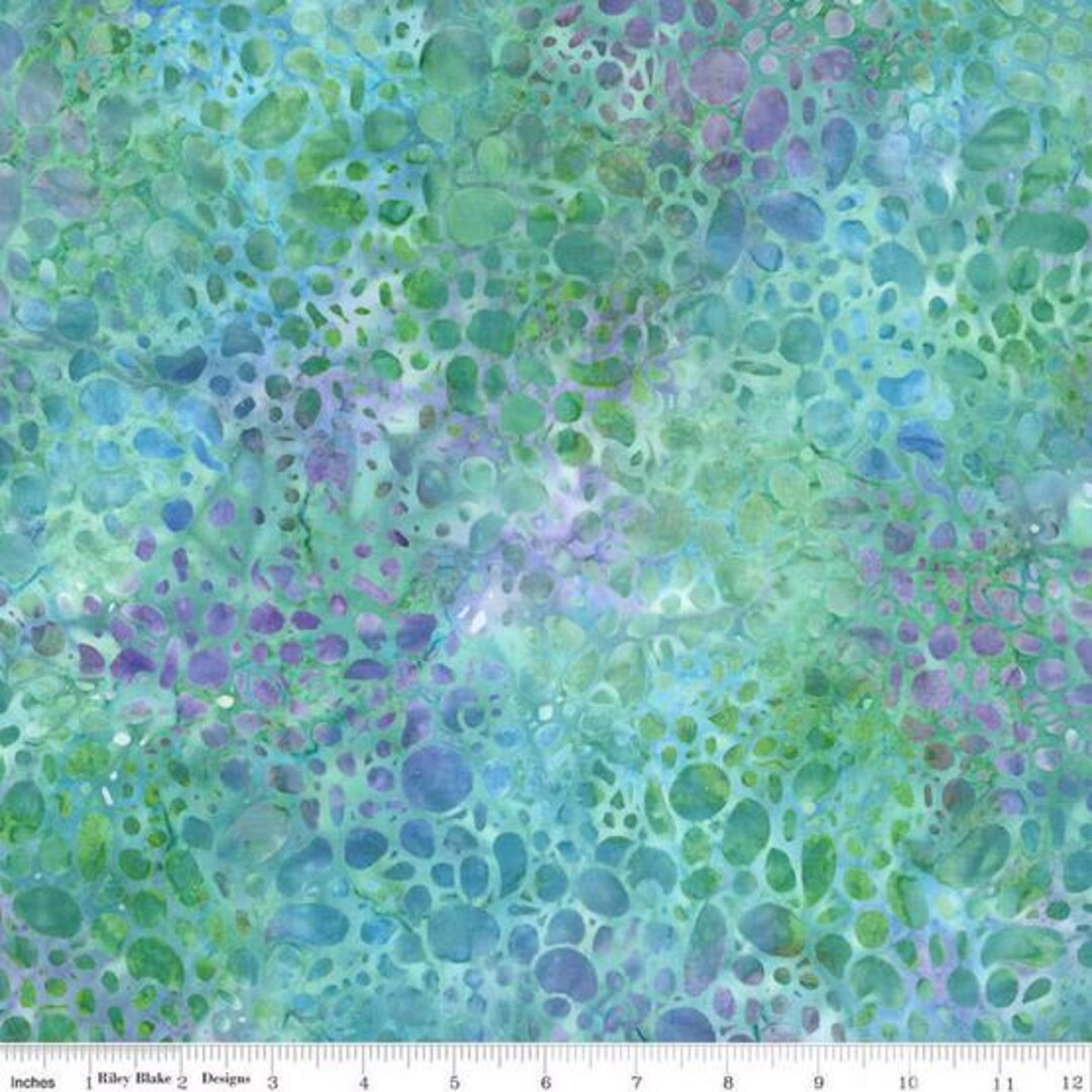 Expressions Batiks Plant Based - Blue Green Purple Abstract Batik ...