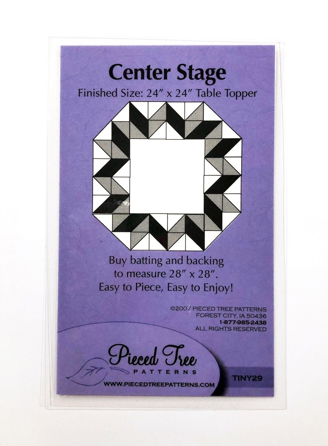 Center Stage Quilt Pattern, Pieced Tree Patterns TINY29, Hollow ...