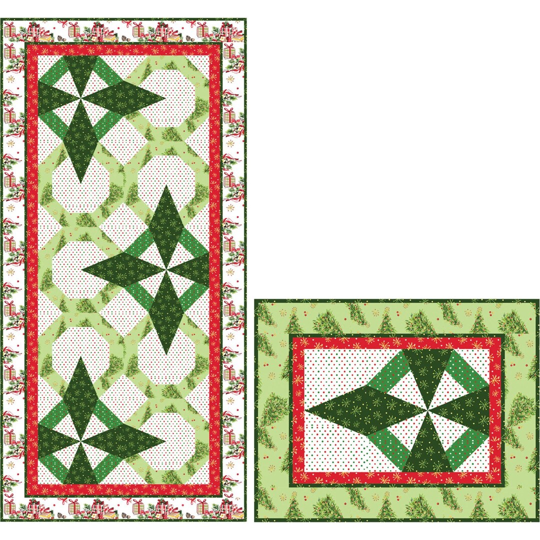 LAST CALL North Star Table Runner Place Mats Quilt Kit, Maywood Studio Kit-masnos, All the ...