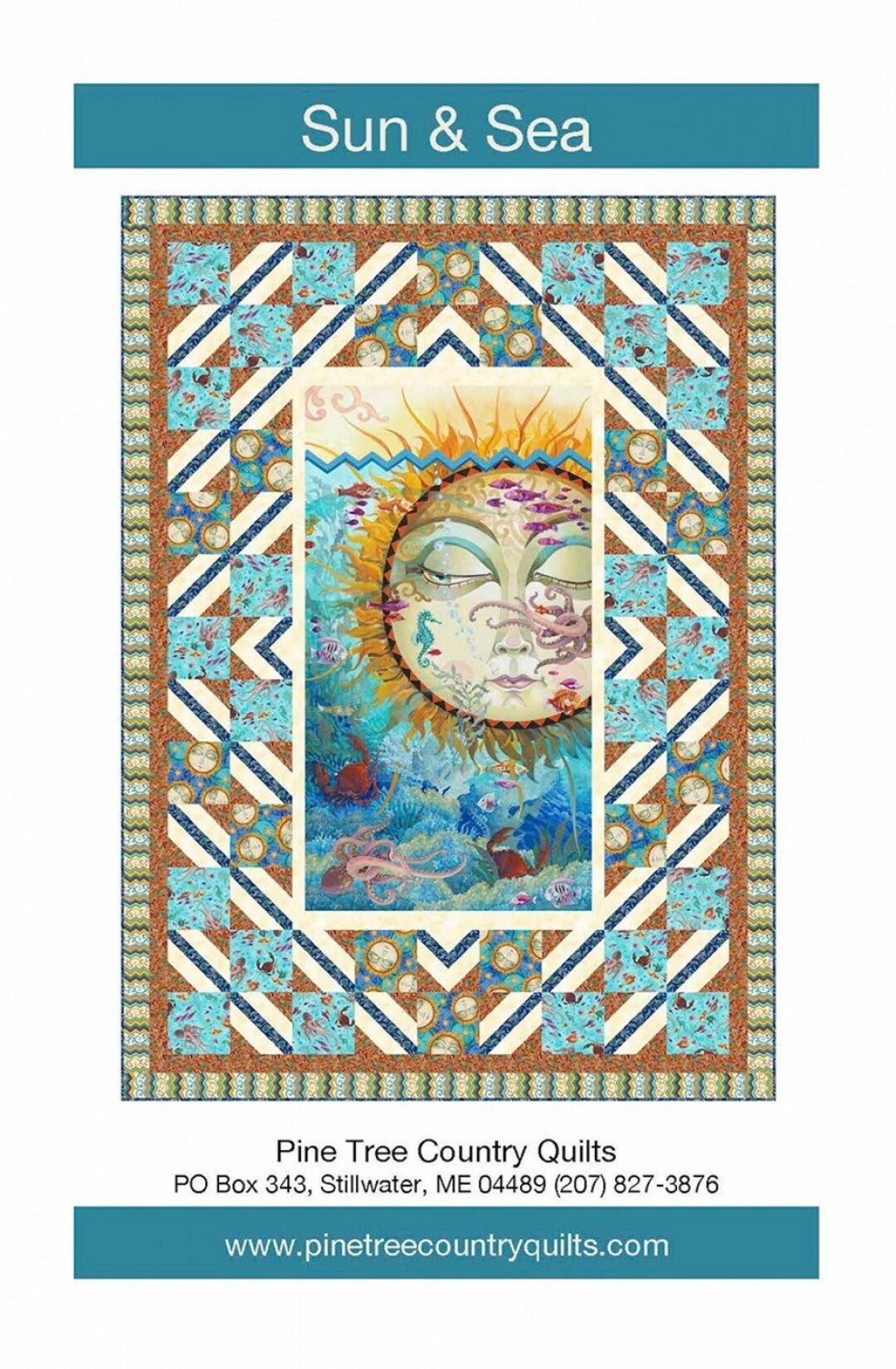 Sun and Sea Panel Frame Quilt Pattern, PT1933, 24 Fabric Panel Friendly ...