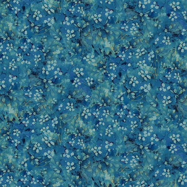 Blue Floral Fabric - Etsy