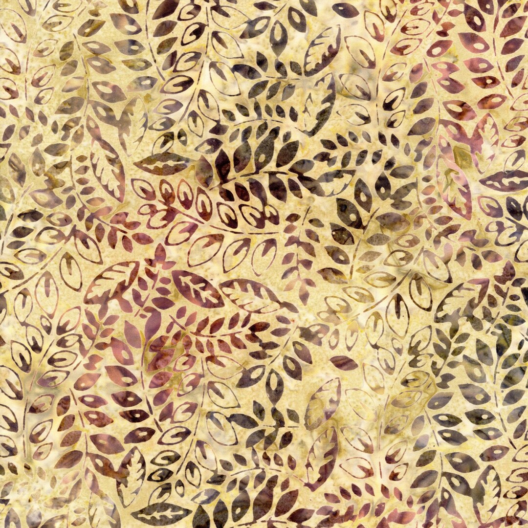 Beige Brown Vine Leaves Batik Fabric, Tonga B2328-PEBBLE, Timeless Treasures Rose Petal Yardage ...