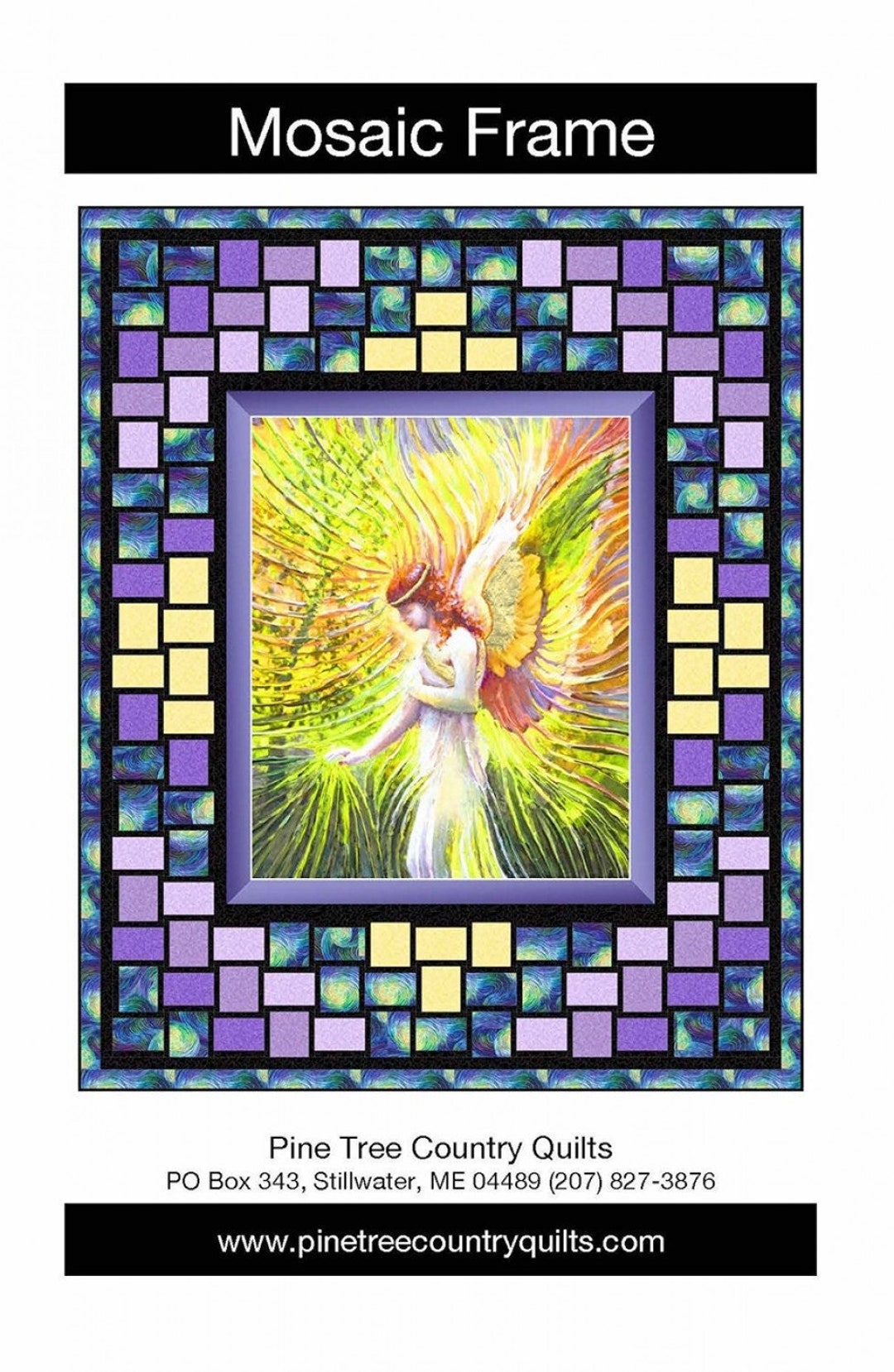 Mosaic Frame Quilt Pattern, PT1933, 36 Fabric Panel Friendly, Vertical ...