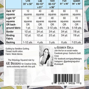 Lexie Quilt Pattern, GE Designs GE185, Layer Cake Friendly Crib Lap ...