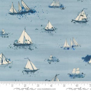 Longshore Charm Pack, Moda 24610PP, 5 Precut Coastal Nautical Sailboats ...