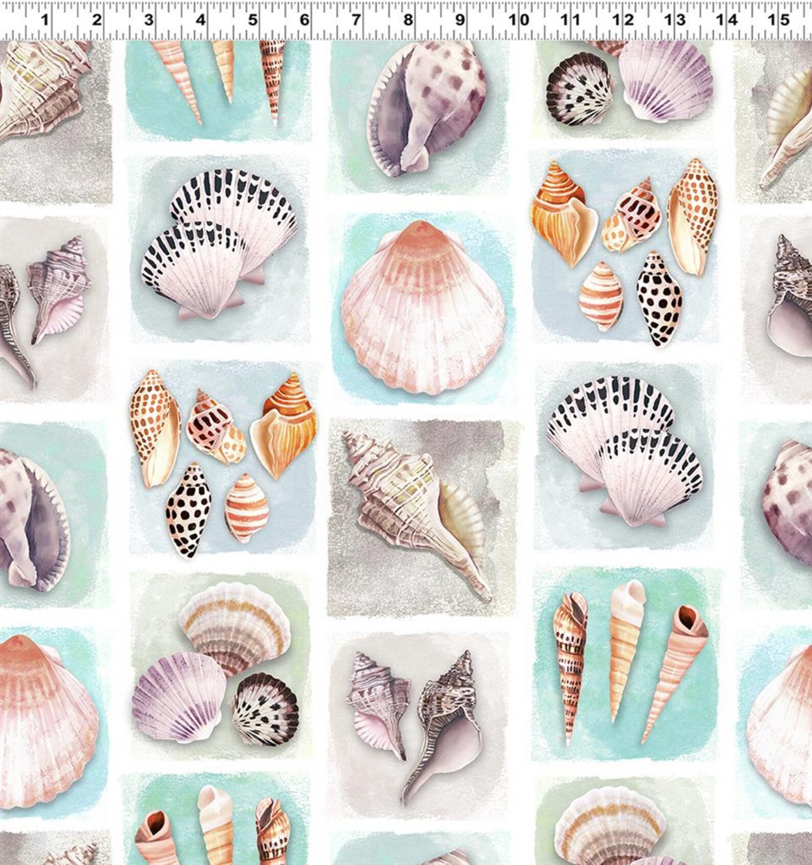 LAST CALL Seashell Wishes Beach Collage Fabric Clothworks - Etsy