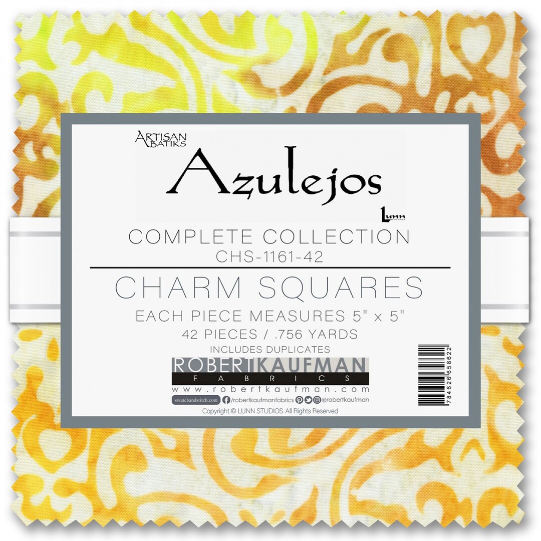 LAST CALL Artisan Batiks Azulejos Charm Squares, Robert Kaufman CHS ...