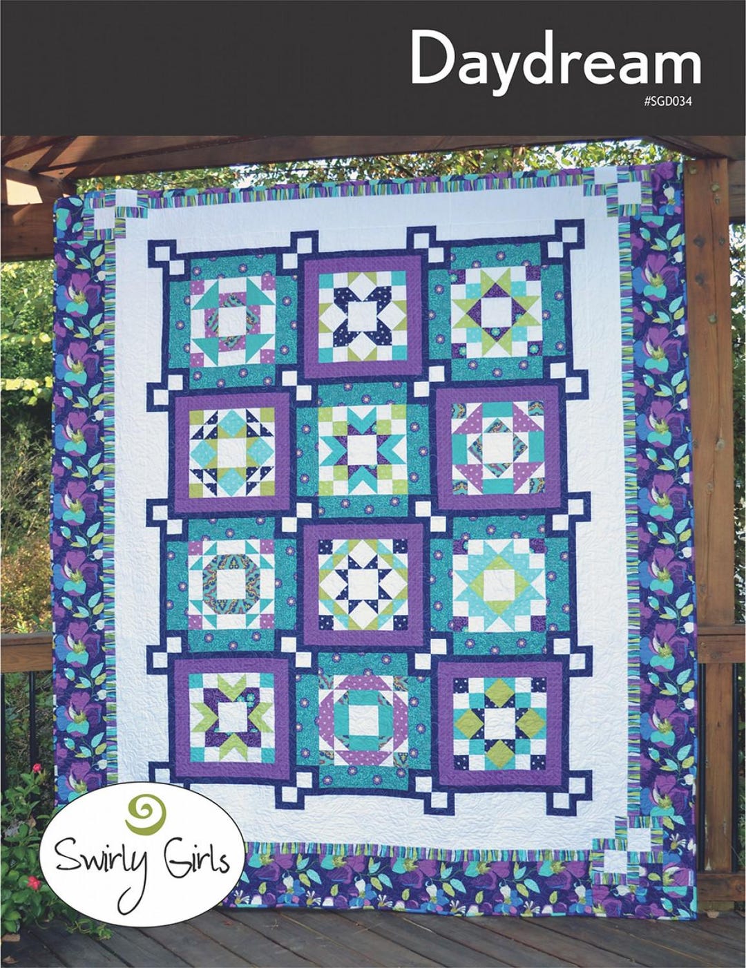 Daydream Sampler BOM Quilt Pattern, Swirly Girls Design SGD034, Yardage Friendly Sampler Quilt ...