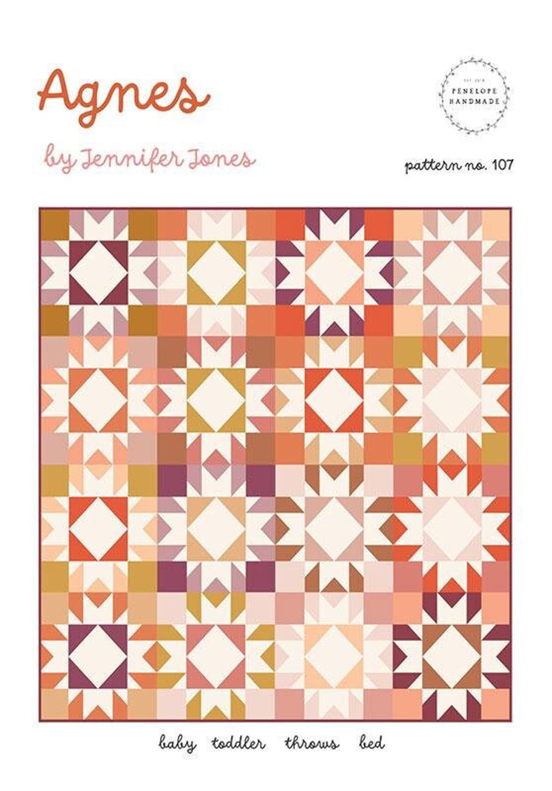 Agnes Quilt Pattern, Penelope Handmade PHM107, Fat Quarter Friendly ...