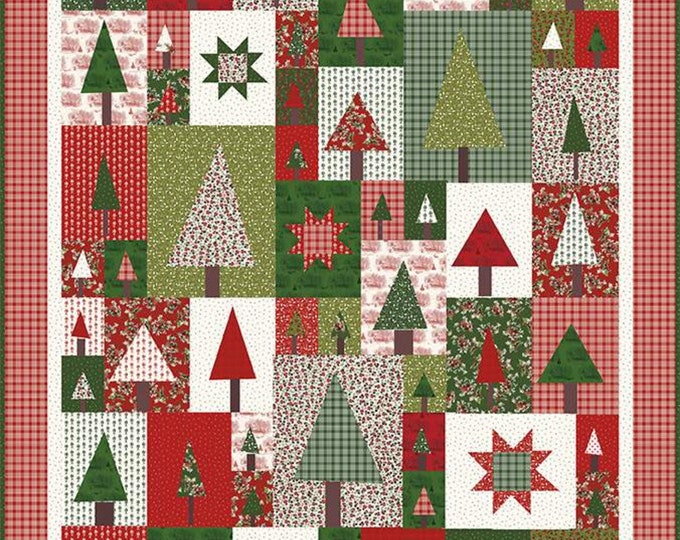 Pine Hollow Patchwork Forest Quilt Pattern, DOQ1903, Fat Quarter FQ Friendly, Christmas Xmas ...