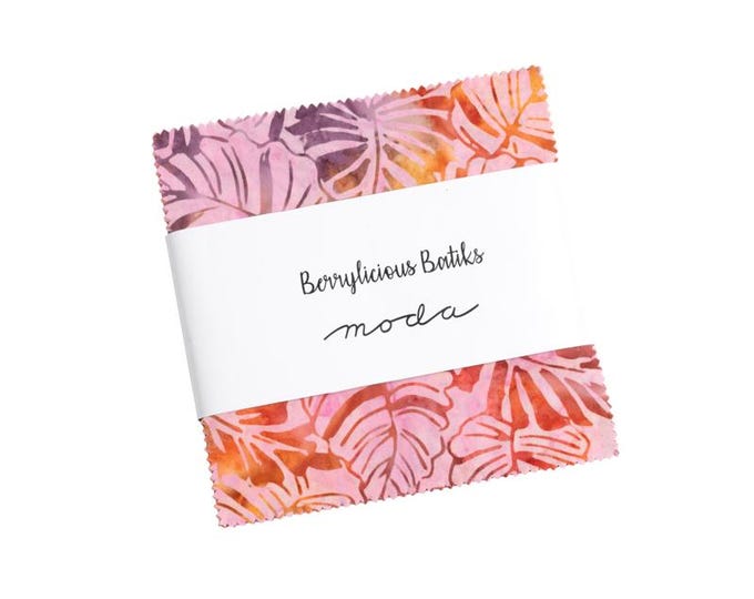 Berrylicious Batiks 5" Charm Pack, Moda 4368PP, 5" Precut Pink Purple ...