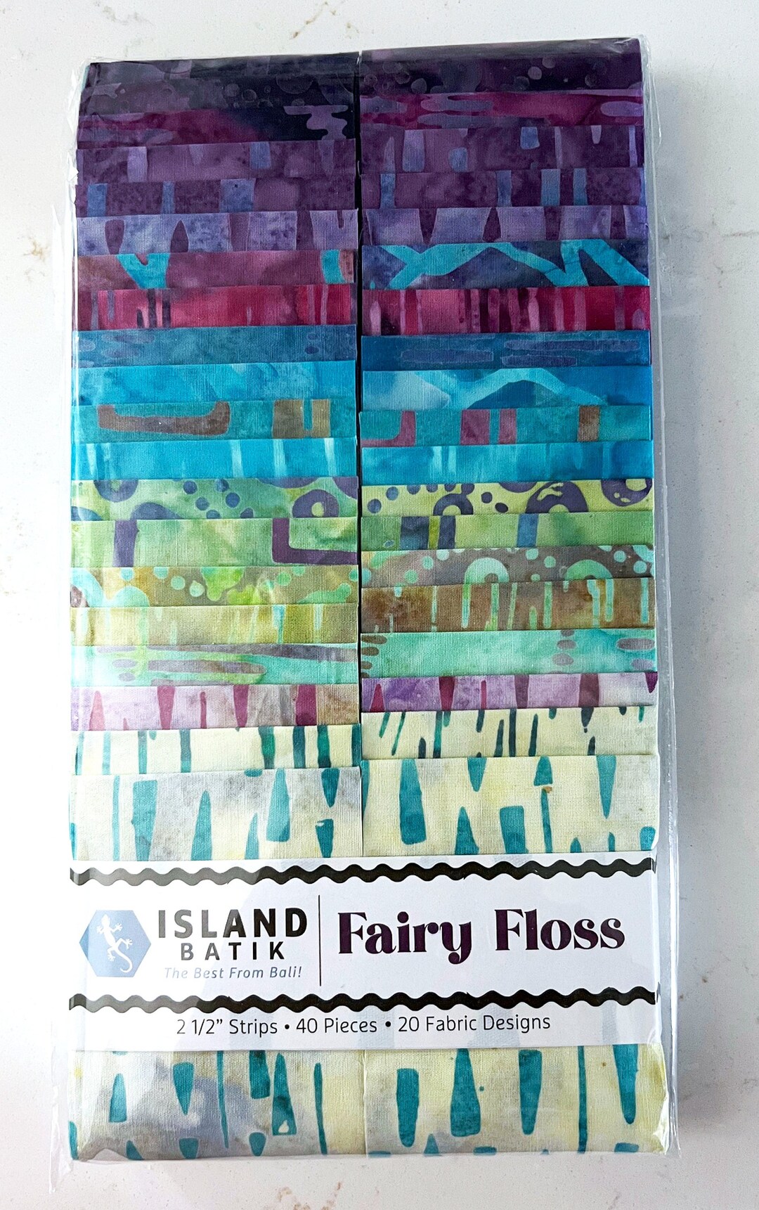 DESTASH Fairy Floss Strip Pack, Island Batik, Batik Jelly Roll, 2.5 ...