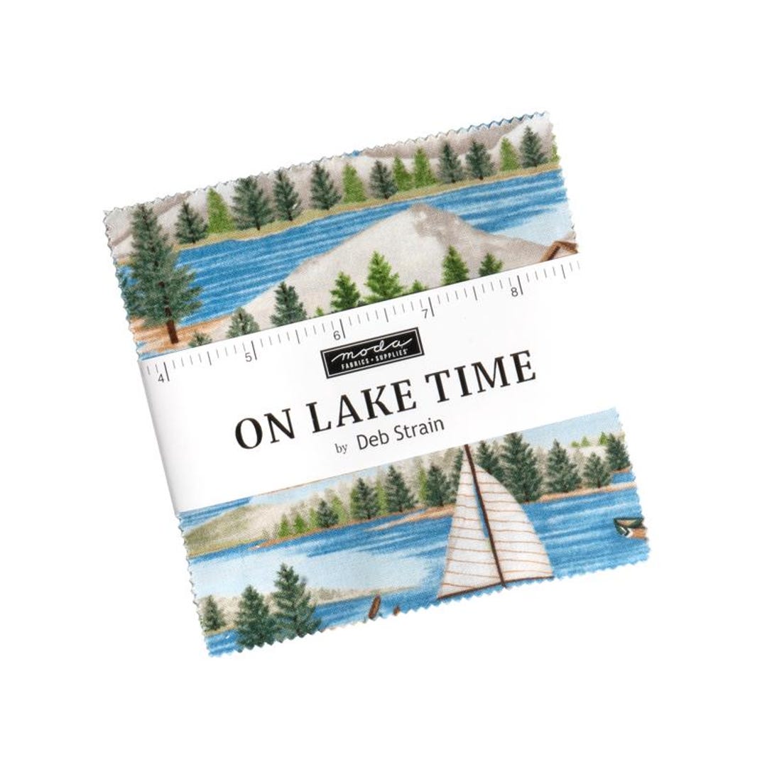 On Lake Time 5" Charm Pack, Moda 56120PP, 5" Precut Fish Oars Lake Life ...