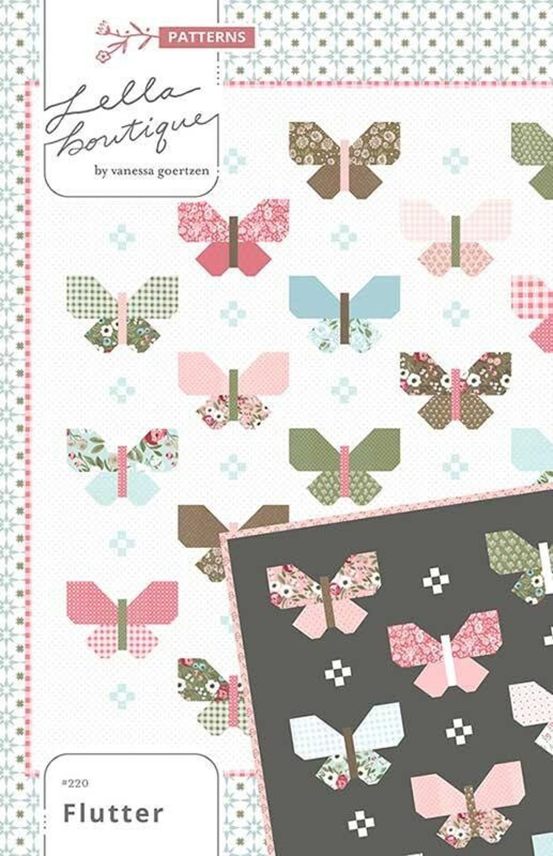 Flutter Quilt Pattern, Lella Boutique LB220, 24 Fat Eighths F8 Friendly, Butterflies Butterfly ...