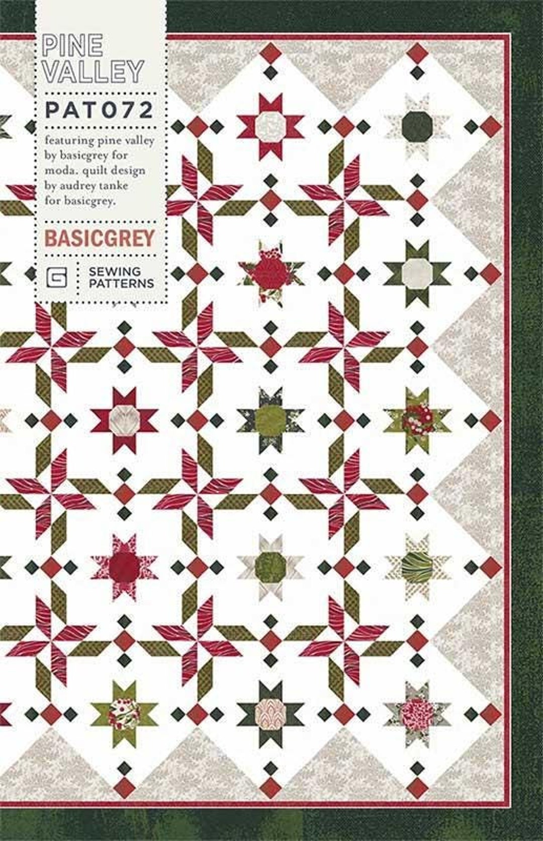 Pine Valley Quilt Pattern, Basicgrey PAT072, Layer Cake 10 Square ...