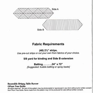 Reversible Strippy Table Runner Quilt Pattern, Plum Tree Quilts PTQ035 ...