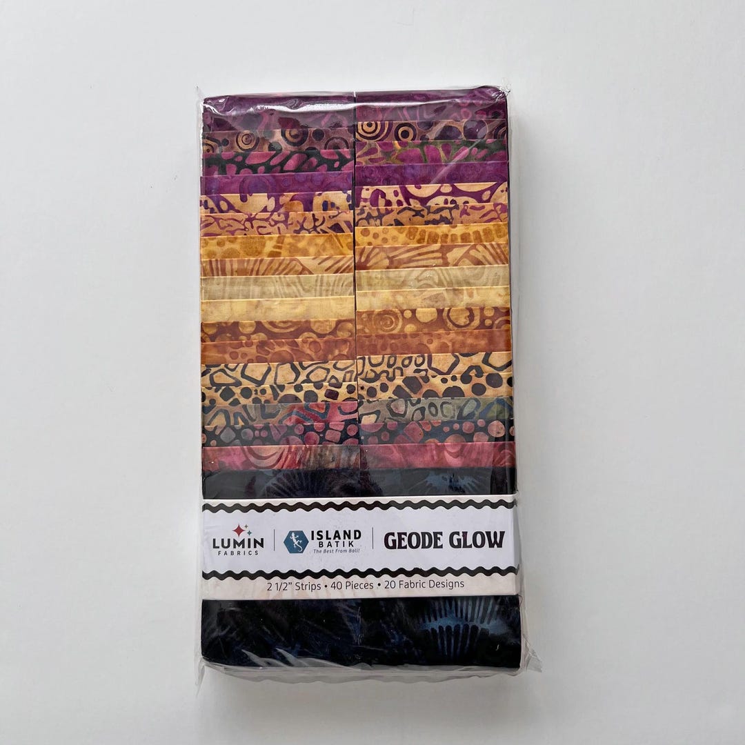 Geode Glow Strip Pack, Island Batik, Batik Jelly Roll, 2.5" Precut ...