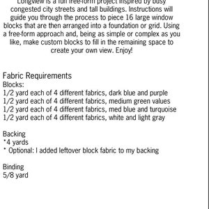 Longview Quilt Pattern, Saginaw Street Quilt Company SSQP464, Windows ...