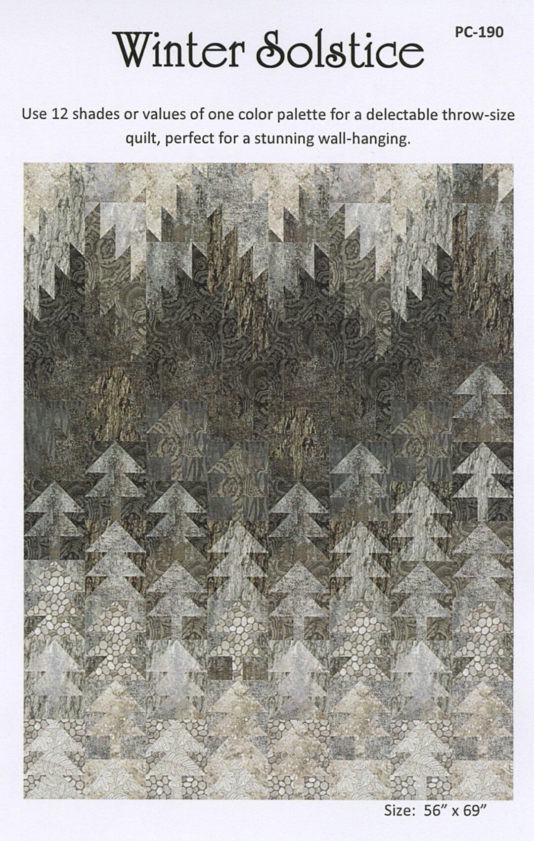 Winter Solstice Quilt Pattern, Patti's Patchwork PC-190QW, Monotone ...