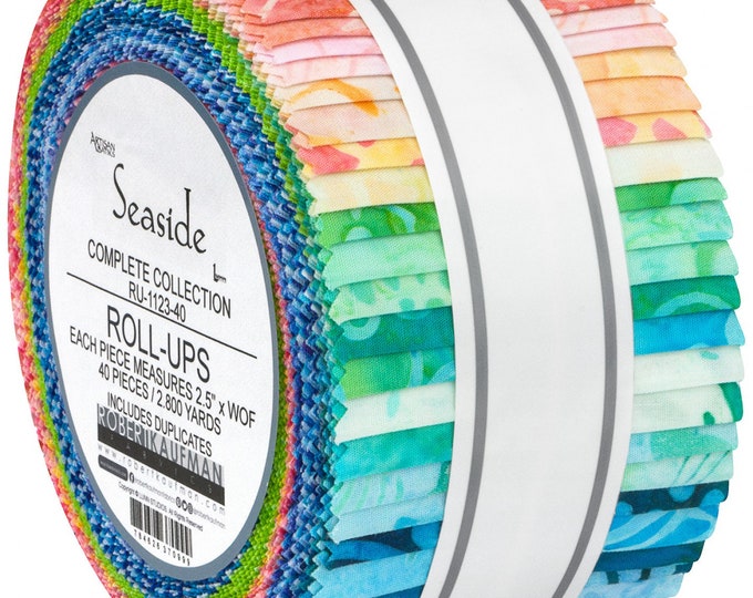 Seaside Batik Jelly Roll up Fabric, RU-1123-40, 2.5" Inch Precut Fabric ...