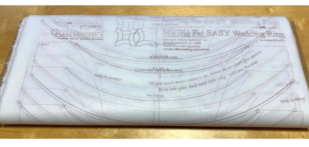My Big Fat Easy Wedding Ring Interfacing Refill Panel, Quiltsmart ...