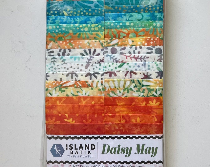 Daisy May Strip Pack, Island Batik, Batik Jelly Roll, 2.5" Precut ...