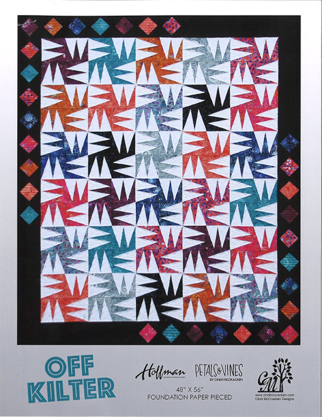 Off Kilter FPP Quilt Pattern, Cindi Mccracken Designs CMD92, Foundation Paper Pieced ...