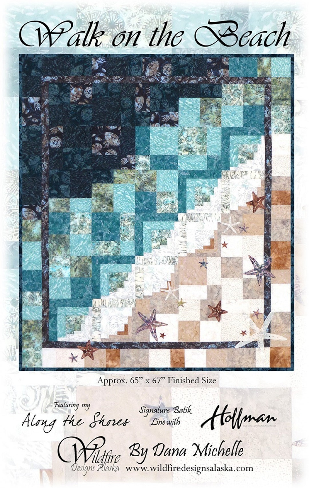 Walk on the Beach Quilt Pattern, Wildfire Designs Alaska WDA2304, Yardage Friendly Log Cabin ...