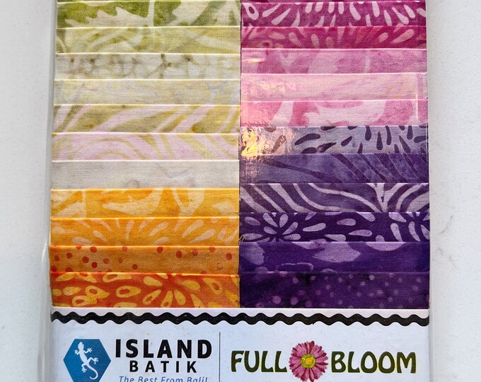 Full Bloom Strip Pack, Island Batik, Batik Jelly Roll, 2.5" Inch Precut ...