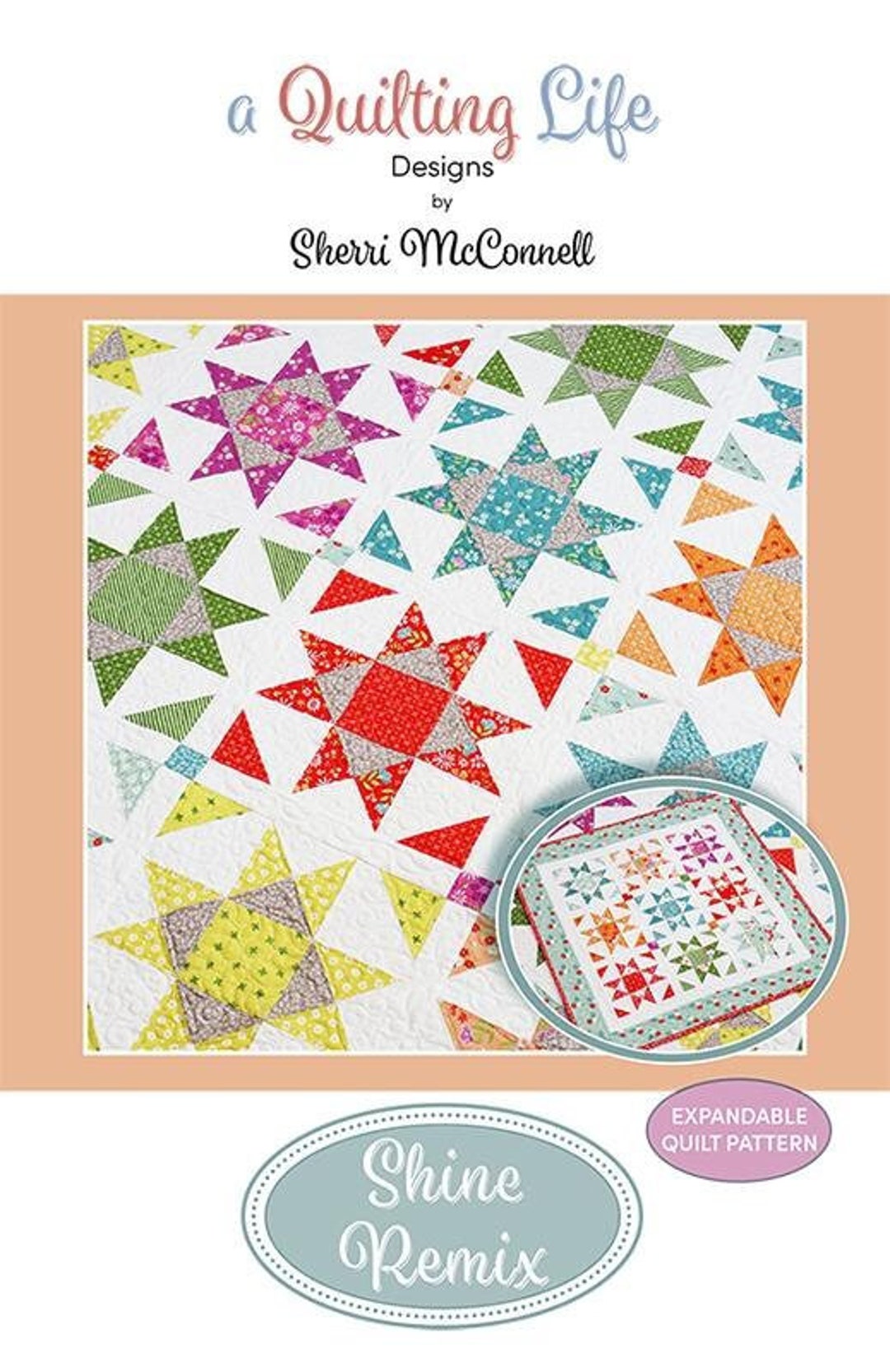 Shine Remix Quilt Pattern, Quilting Life Design QLD248, F8 Fat Quarter ...