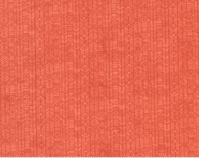 Coral Tonal Blender Fabric, Moda 30707 21, Nutmeg Persimmon Geometric ...