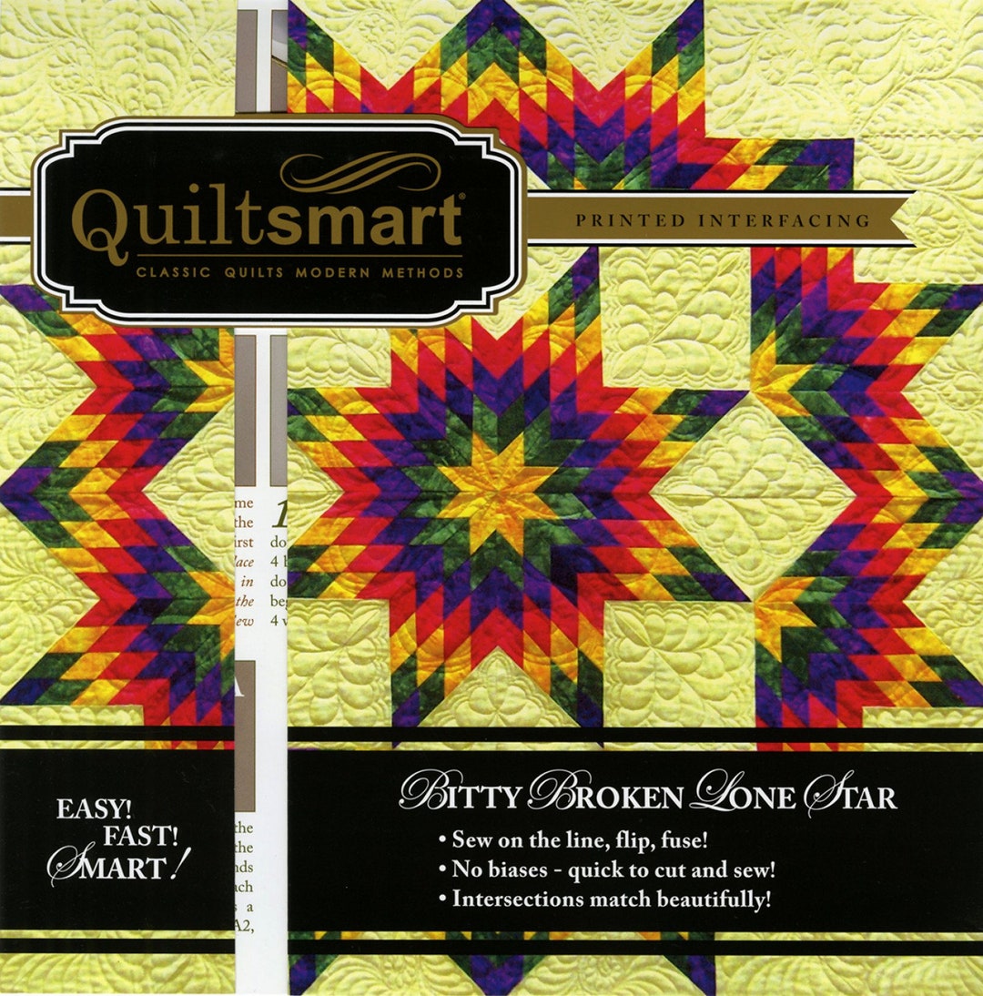 LAST CALL Bitty Broken Lone Star Quilt Pattern With Printed Fusible ...