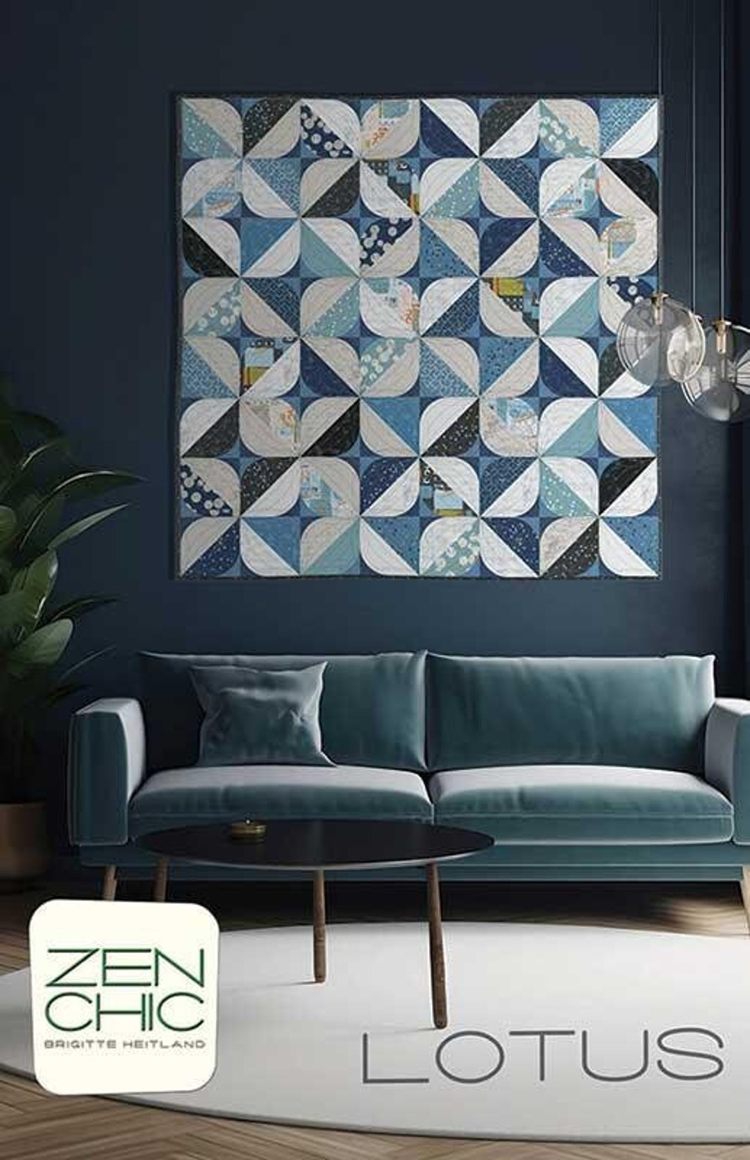 Lotus Quilt Pattern, Zen Chic ZC LOQP, Fat Eighths F8 Friendly, Modern ...