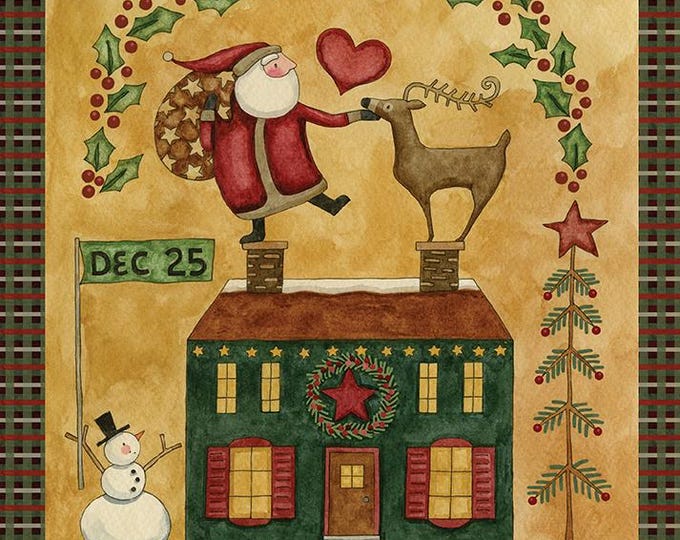 Up on the Housetop 36" Santa Fabric Panel, Riley Blake P14737-PANEL ...