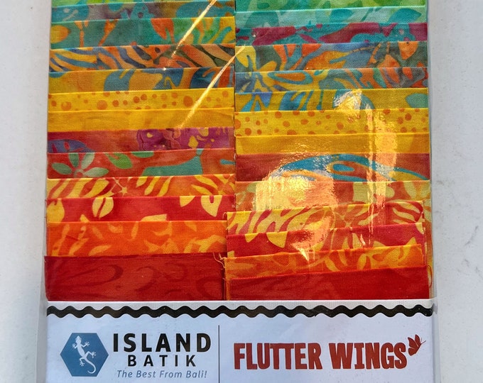 Island Batik Flutter Wings Strip Pack, Batik Jelly Roll, 2.5" Inch ...