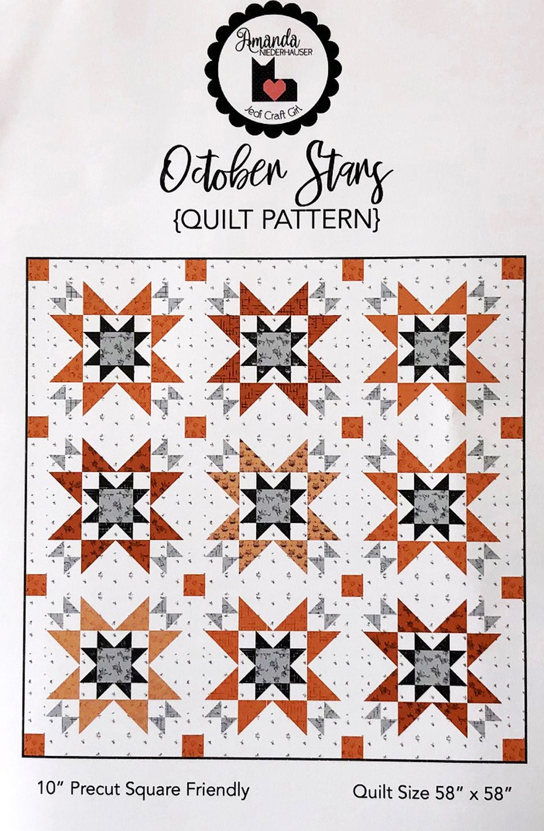 October Stars Quilt Pattern, Jedi Craft Girl OCTOBERSTARS, Layer Cake ...